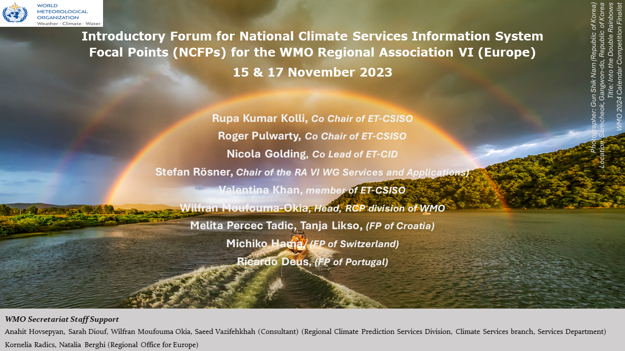 Introductory Forum for National Climate Services Information System ...